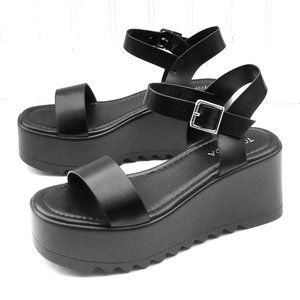 Shoes | New Black Wedge Platform Sandals | Poshmark